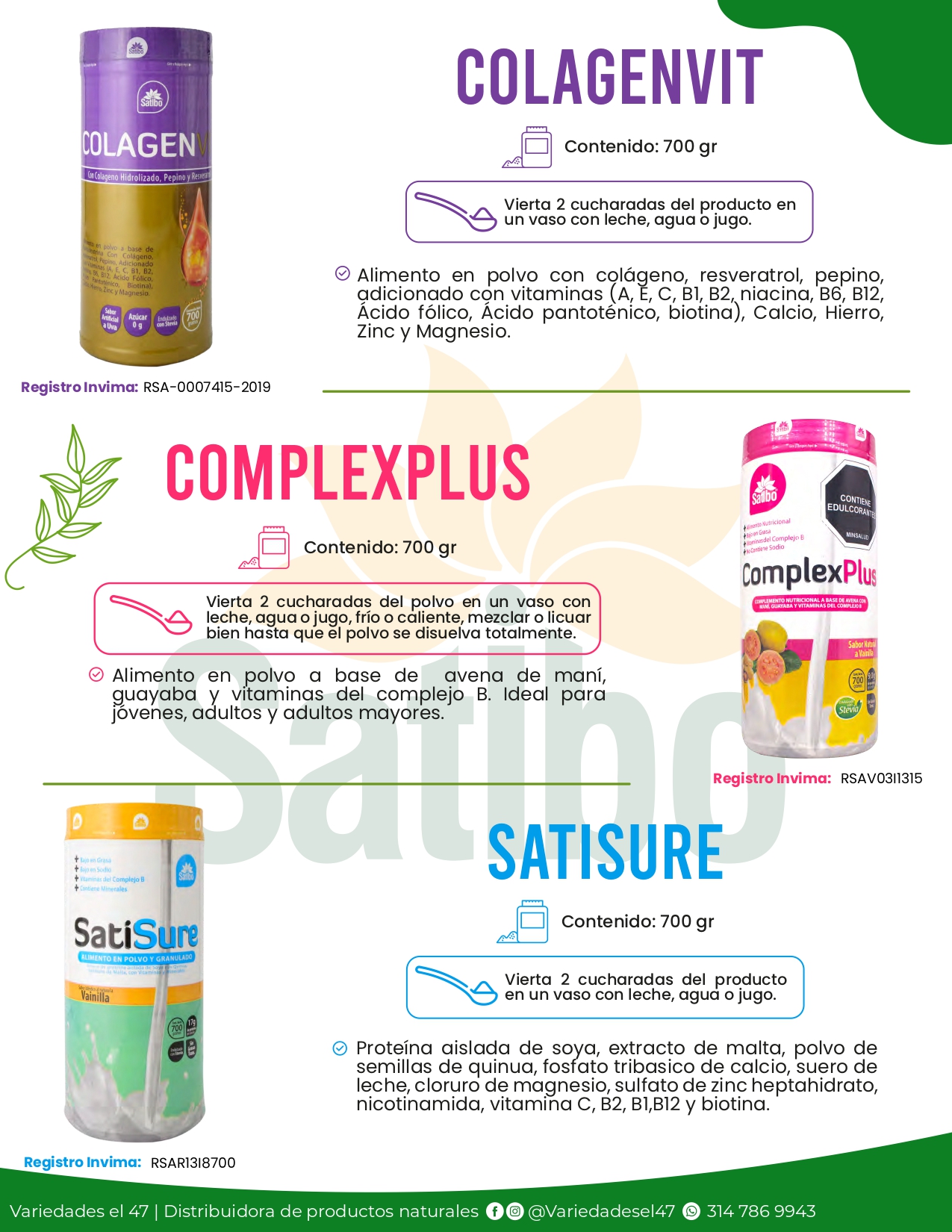 CATÁLOGO PRODUCTOS SATIBO – Satibo Web